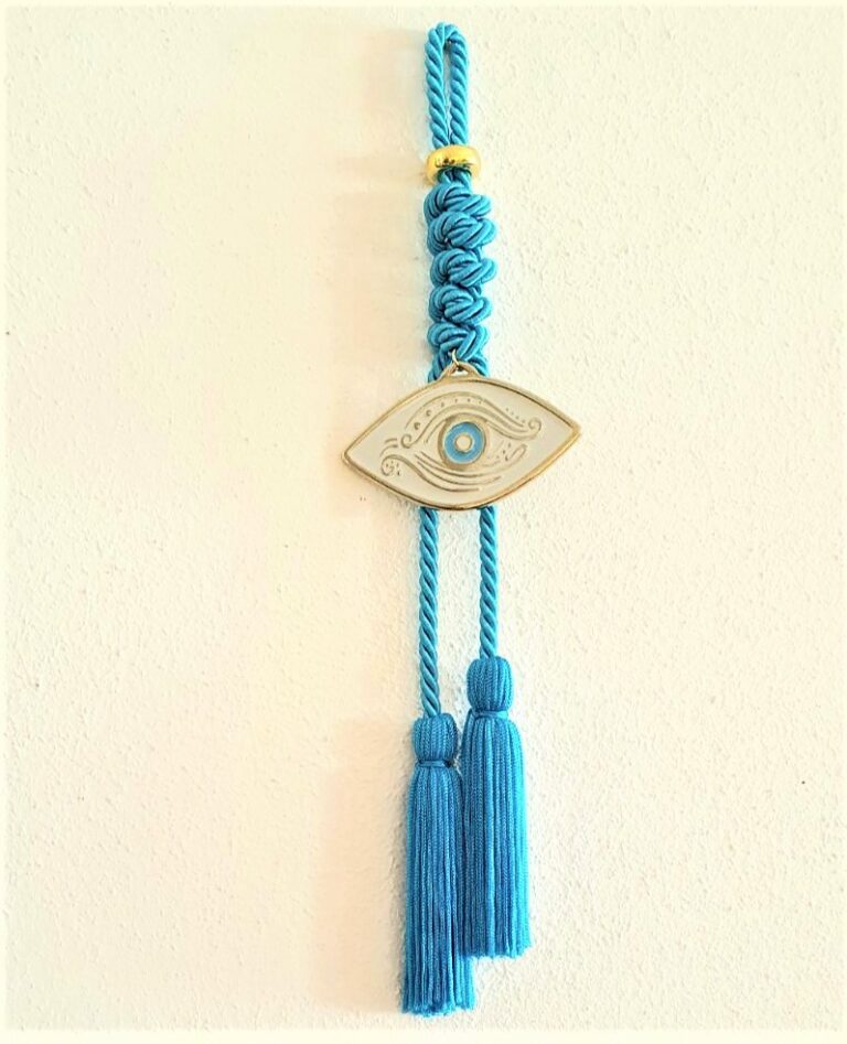 Γούρι κρεμαστό μάτι λευκό σμάλτο - Chrysiida Jewelry - Κοσμήματα Χρυσηίδα